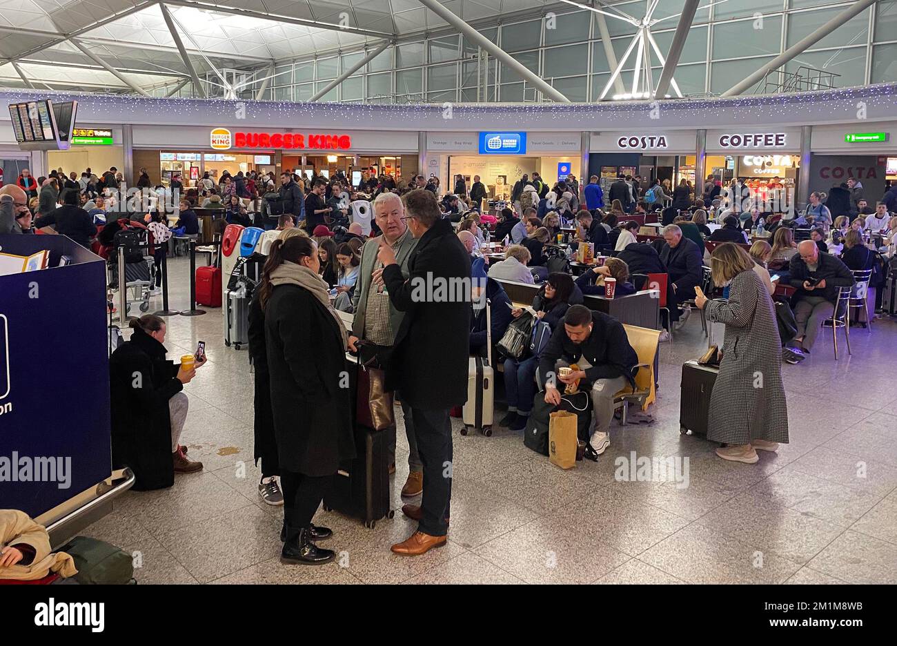 London, United Kingdom. 12/12/2022. Travel disruption at Stansted ...