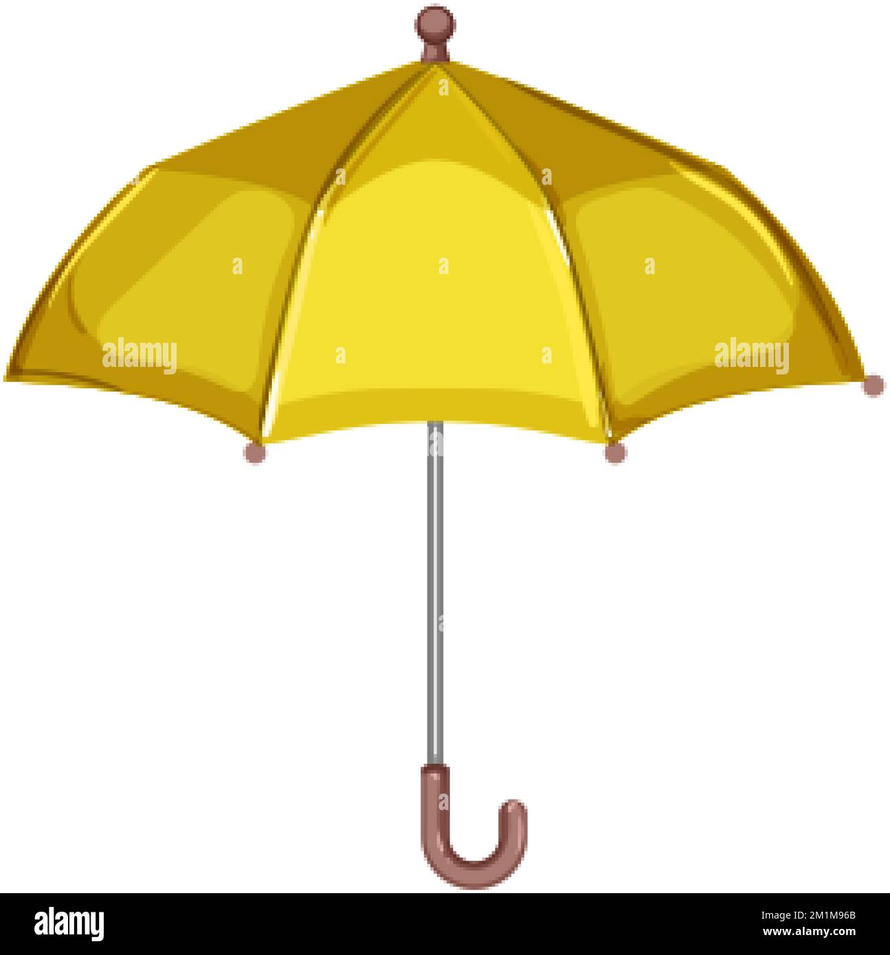 yellow umbrella rain cartoon vector illustration Stock Vector Image ...