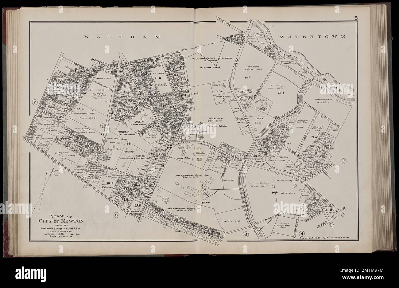 Atlas of the city of Newton, Massachusetts. plate 5 , Real property ...