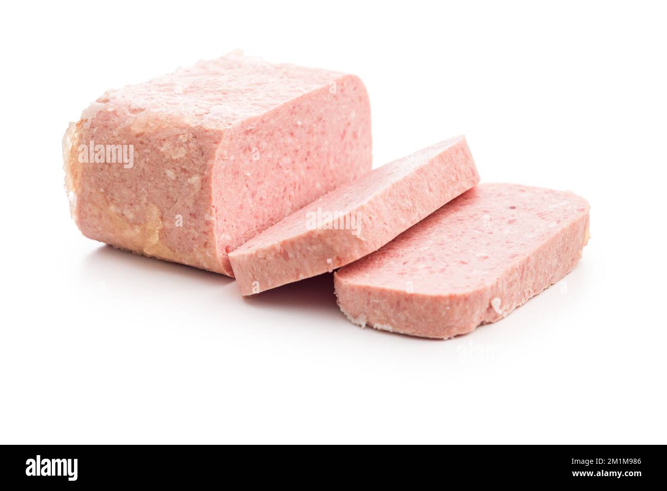 Luncheon meat isolated on the white background Stock Photo - Alamy