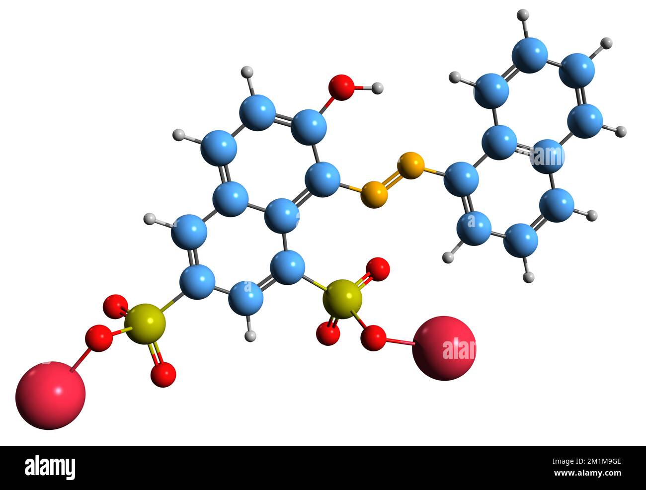 3D image of Ponceau 6R skeletal formula - molecular chemical structure ...
