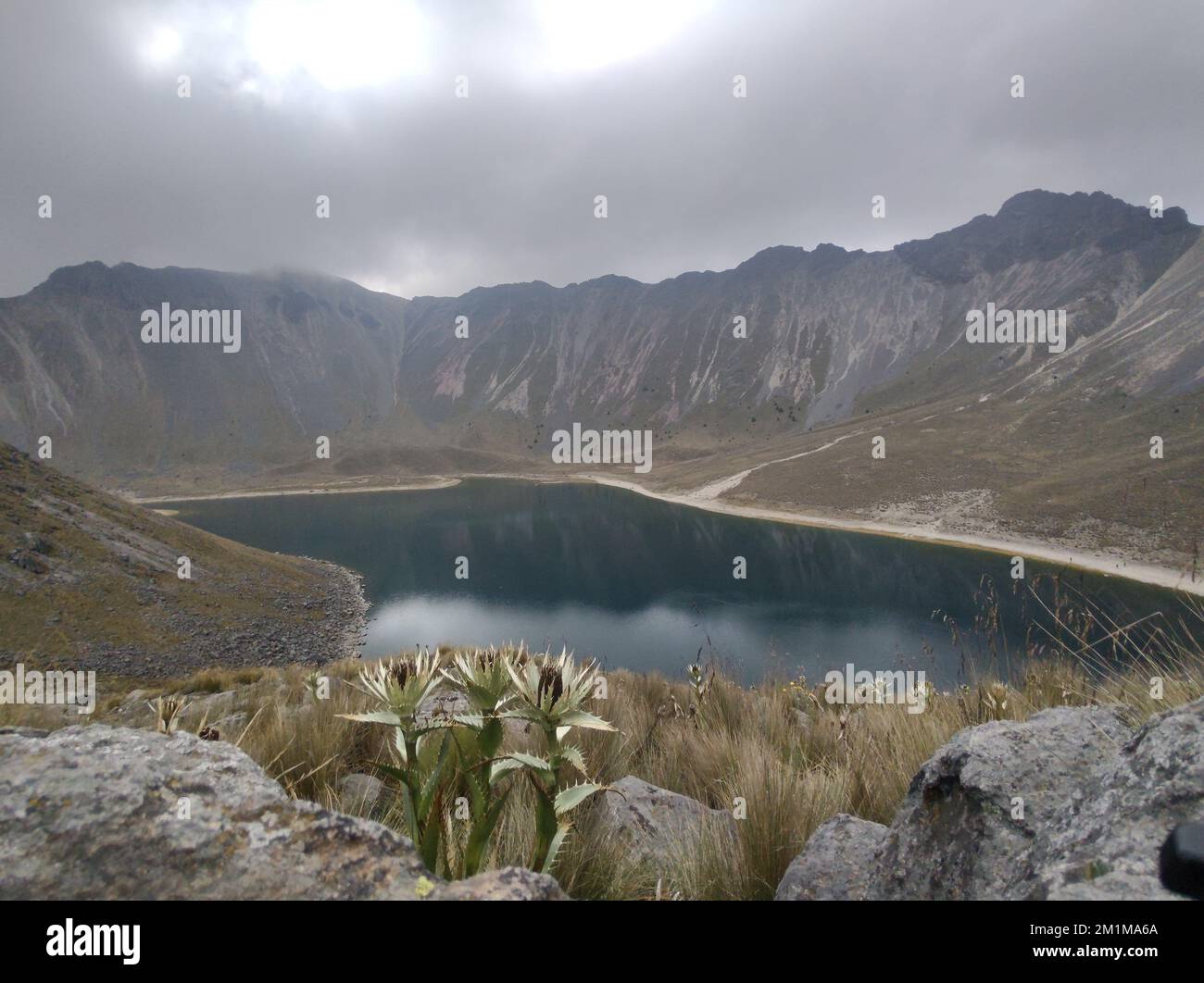 Suns lagoon at the nevado de toluca extinct volcano near mexico city ...