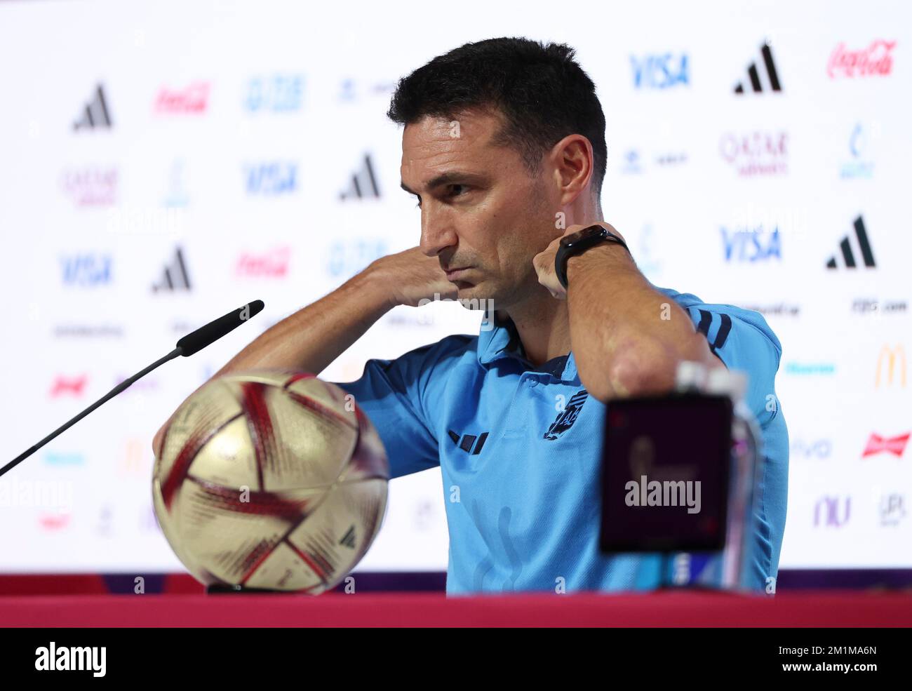 Doha, Qatar - December 12, 2022, Coach of Argentina Lionel Scaloni ...