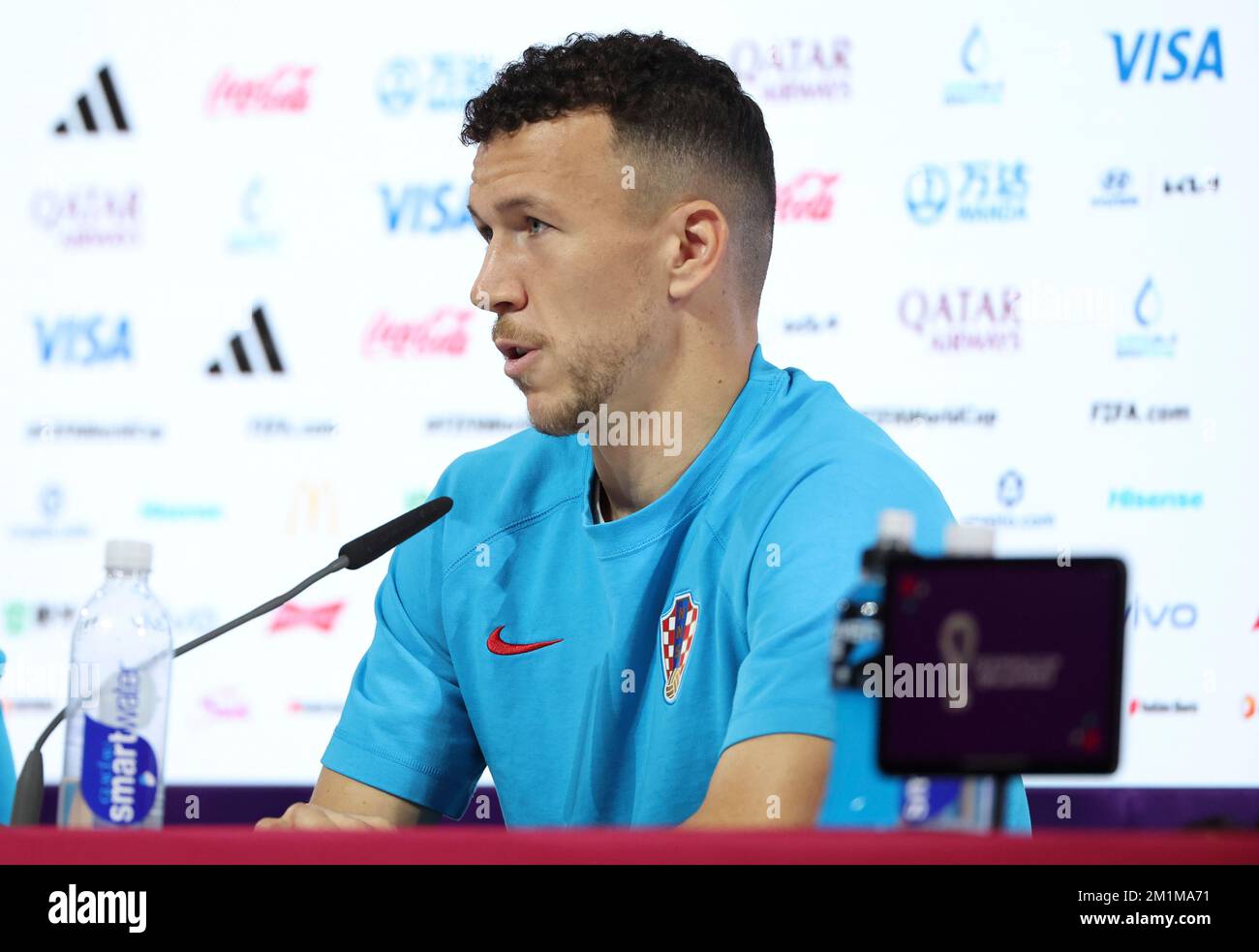 Doha, Qatar - December 12, 2022, Ivan Perisic of Croatia answers to the ...