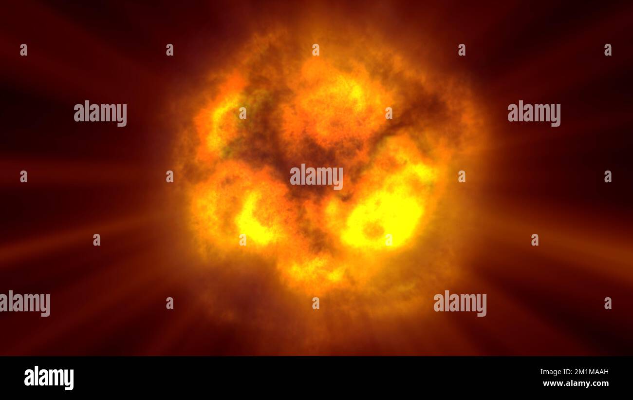 fire flame ball explosion in space, abstract illustration Stock Photo ...