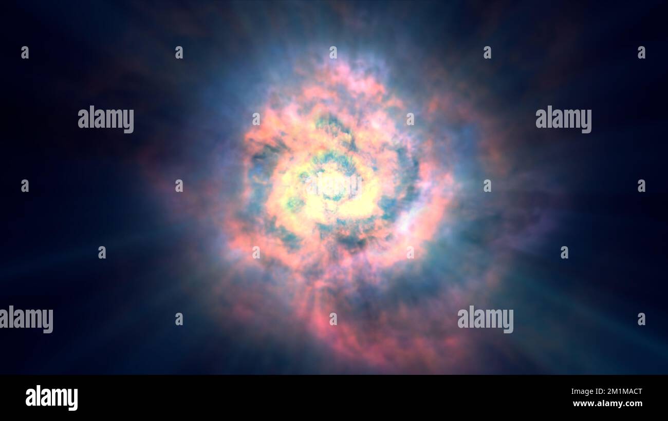 fire flame ball explosion in space, abstract illustration Stock Photo ...