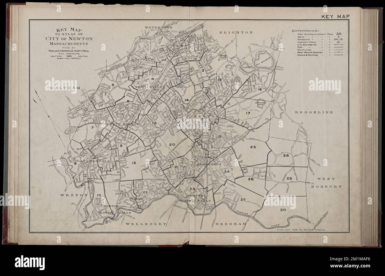 Atlas of the city of Newton, Massachusetts : index map , Newton Mass ...