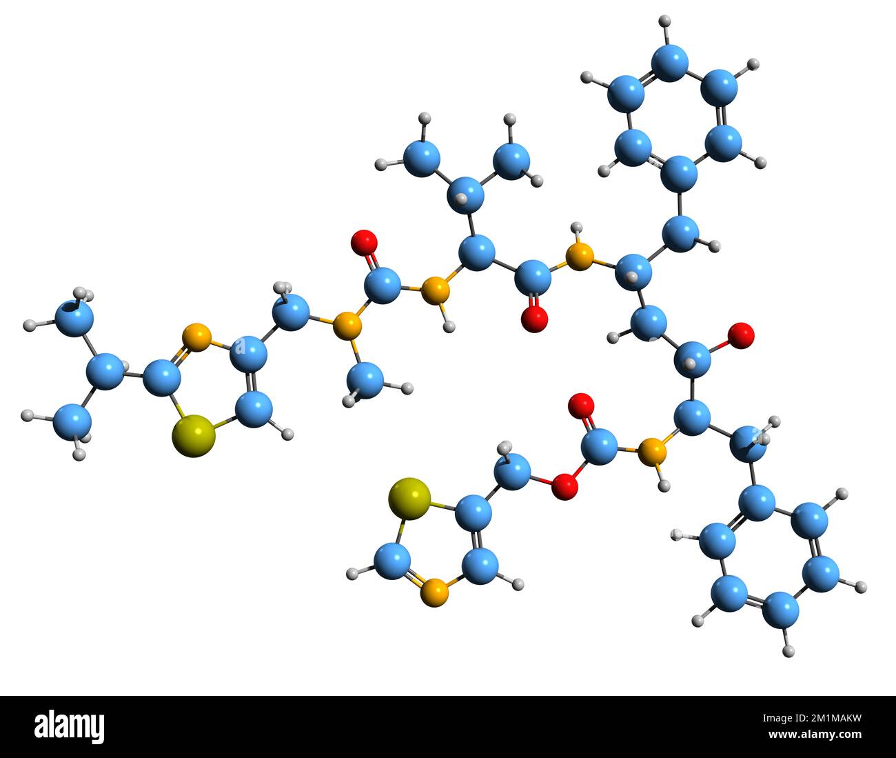 3D image of Ritonavir skeletal formula - molecular chemical structure ...
