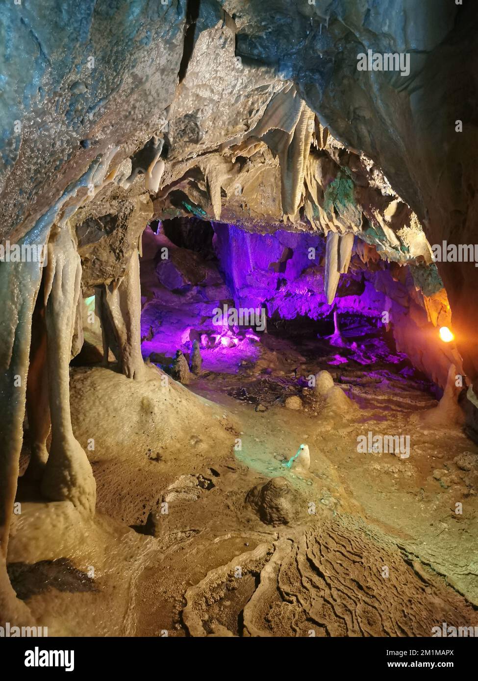 Cave with lights and sound Stock Photo - Alamy
