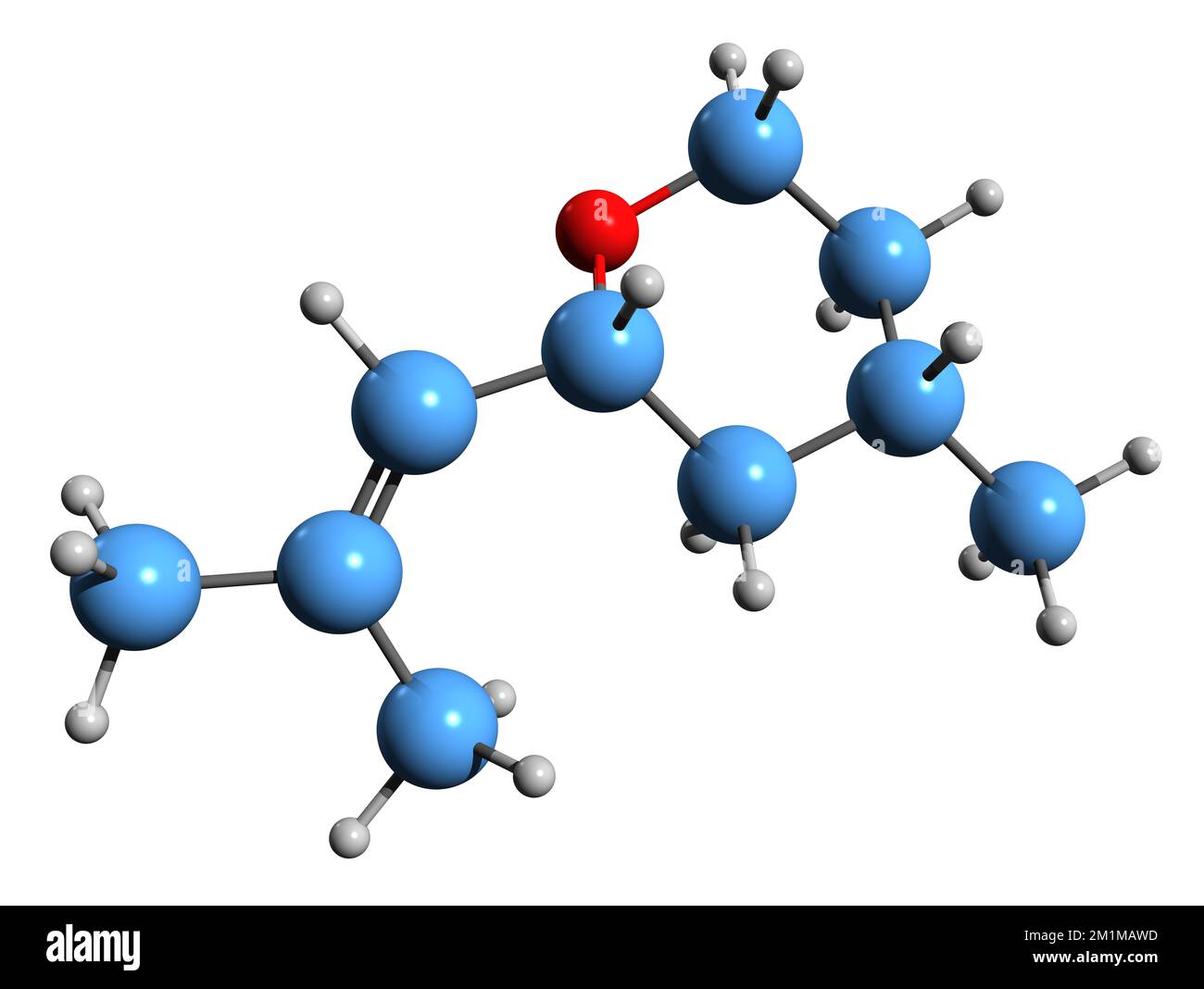 3D image of Rose oxide skeletal formula - molecular chemical structure ...