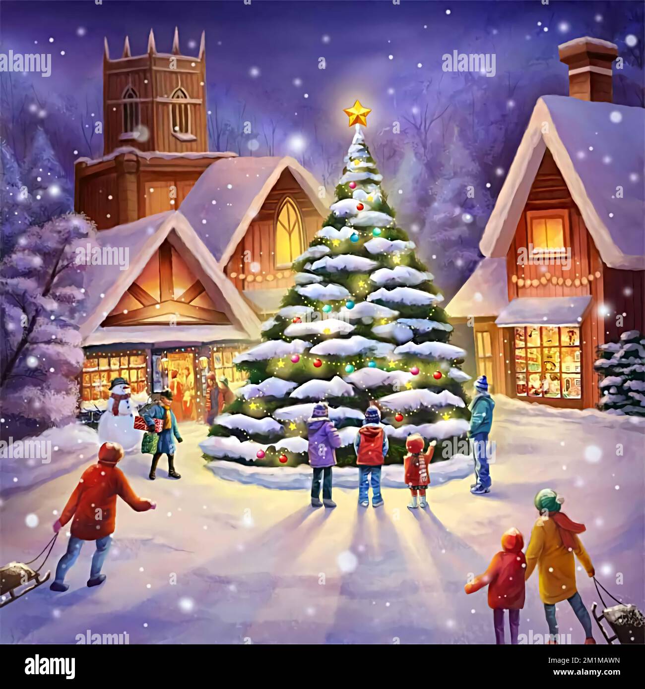 Christmas village illustration cartoon hi-res stock photography and ...