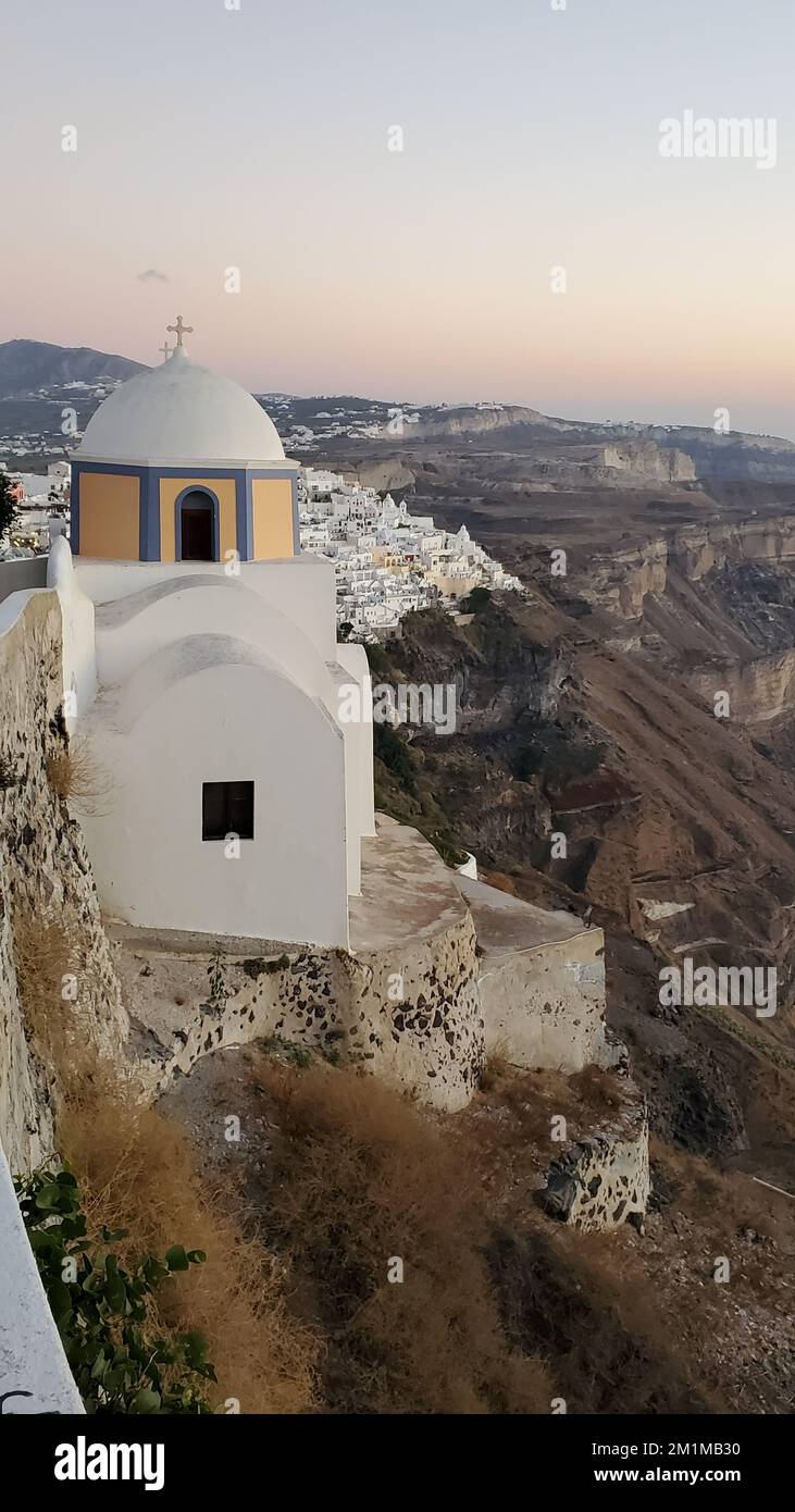 a Temple as we pass through the main walkways of Thira city Stock Photo ...