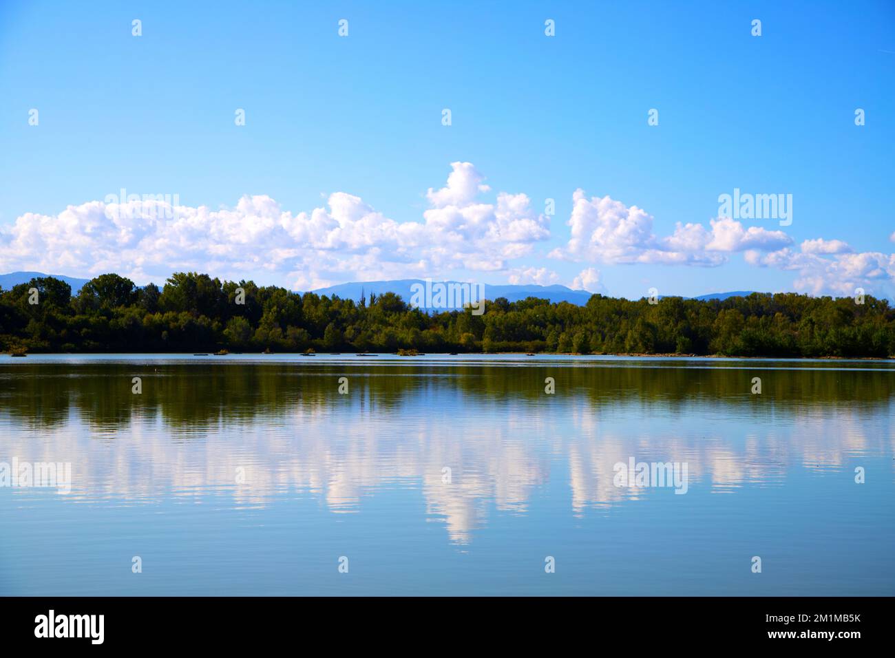 landscape of the Taro Regional River Park, lake of the chiesuole Parma ...