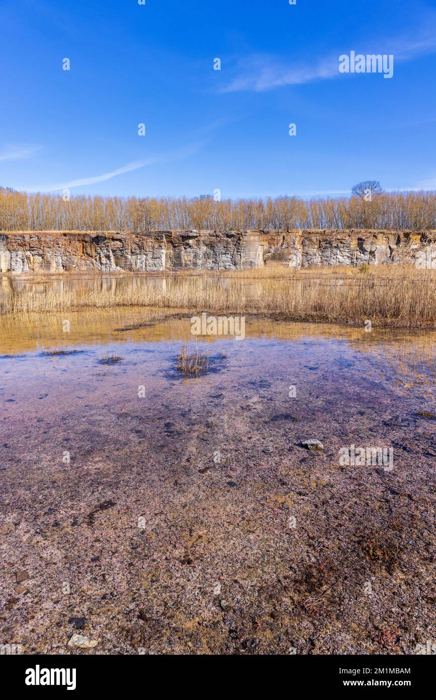 Water in an old limestone quarry at spring Stock Photo - Alamy
