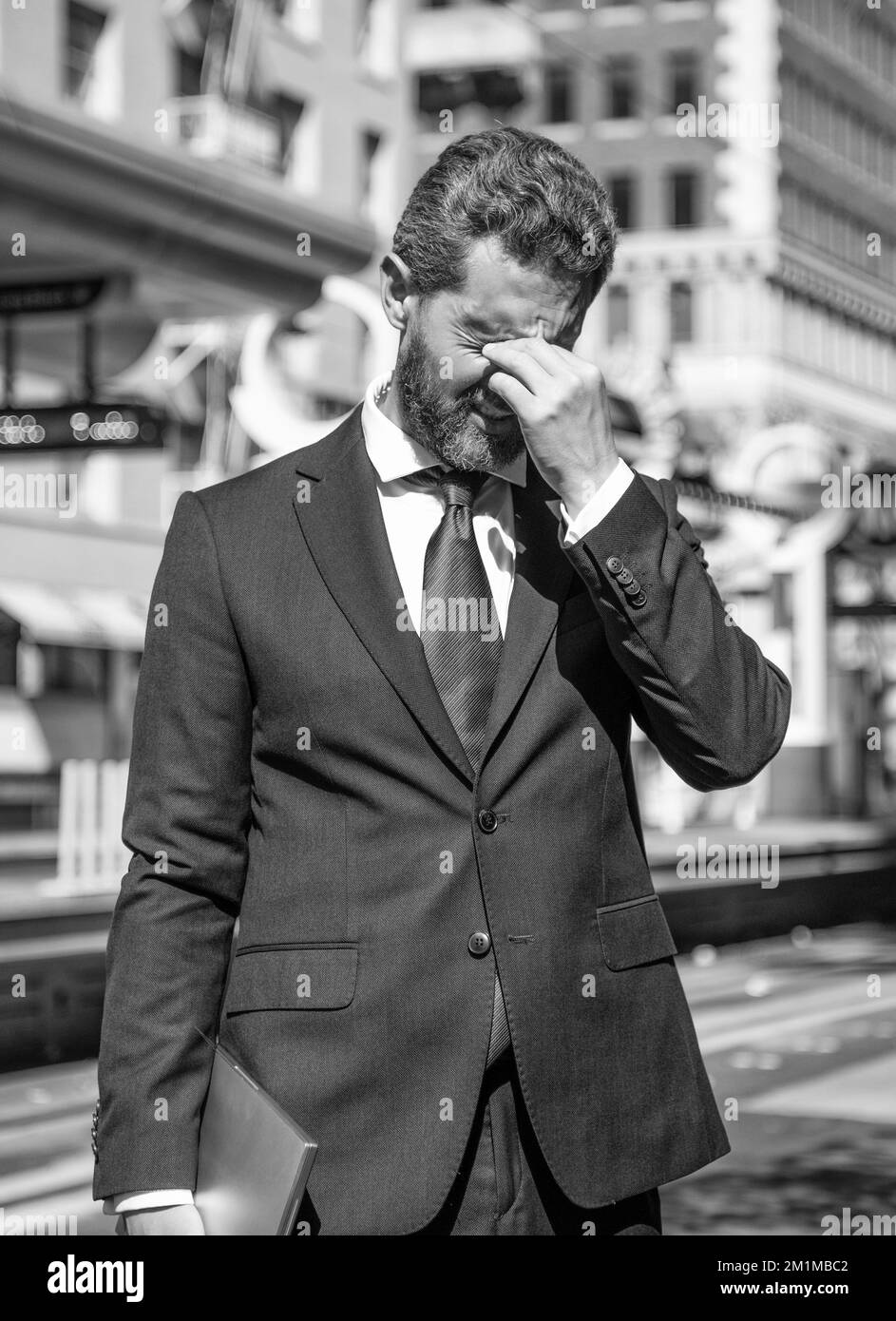 Office worker hold Black and White Stock Photos & Images - Alamy