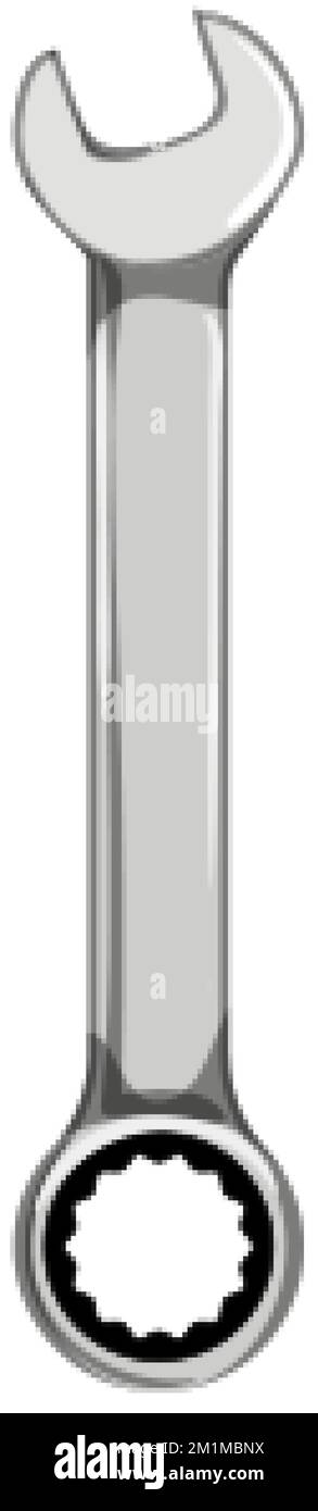 chrome wrench tool cartoon vector illustration Stock Vector Image & Art ...