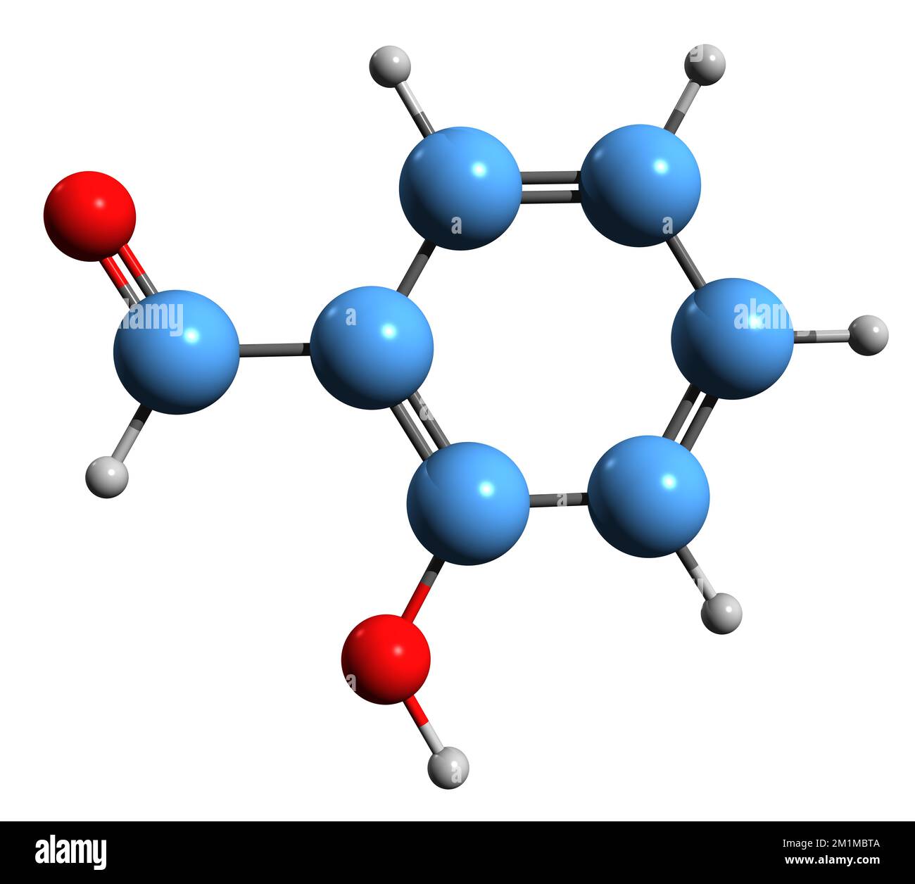 3D image of Salicylaldehyde skeletal formula - molecular chemical ...
