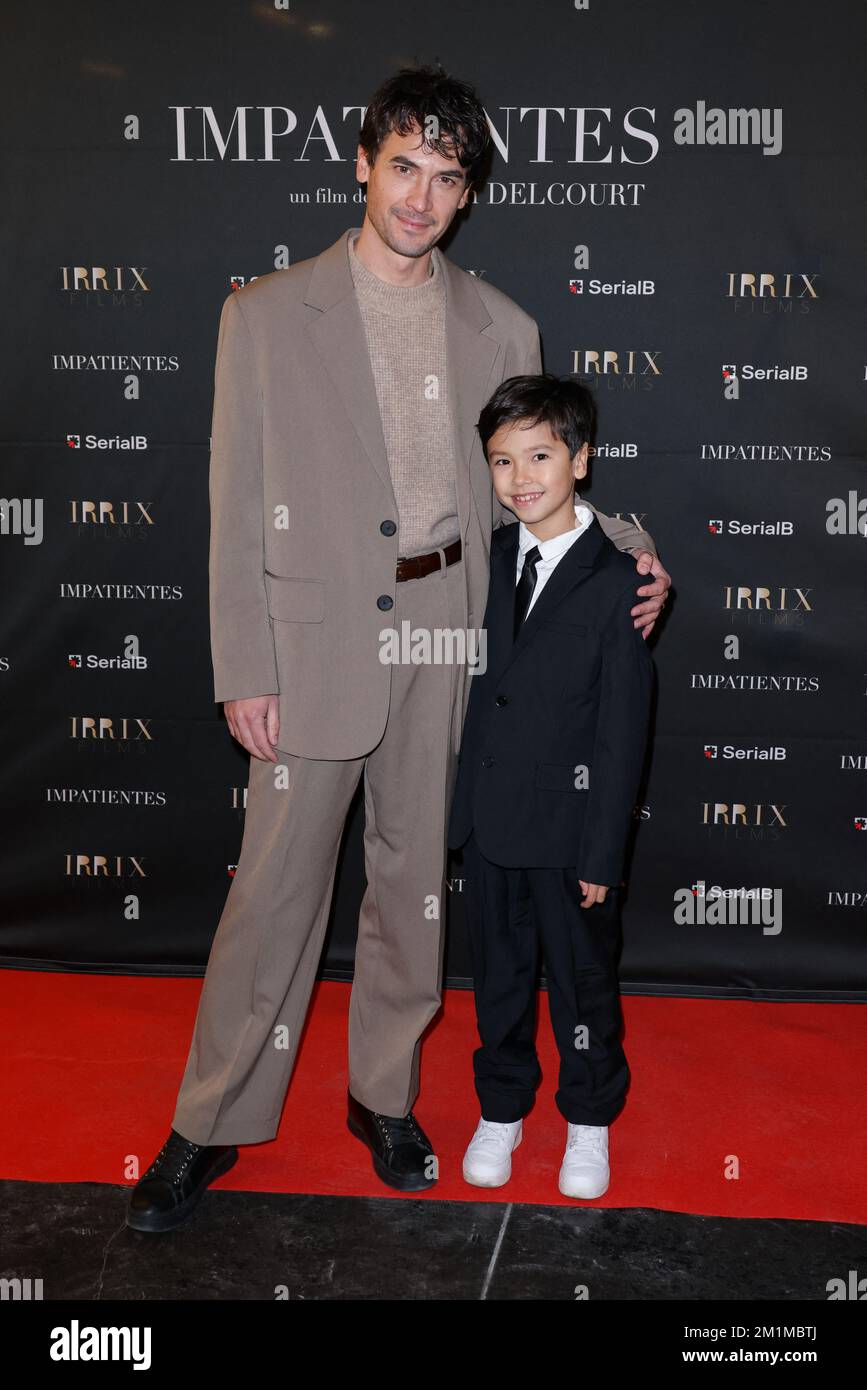 Paris, France on December 12, 2022. Actor Brice London and his son ...