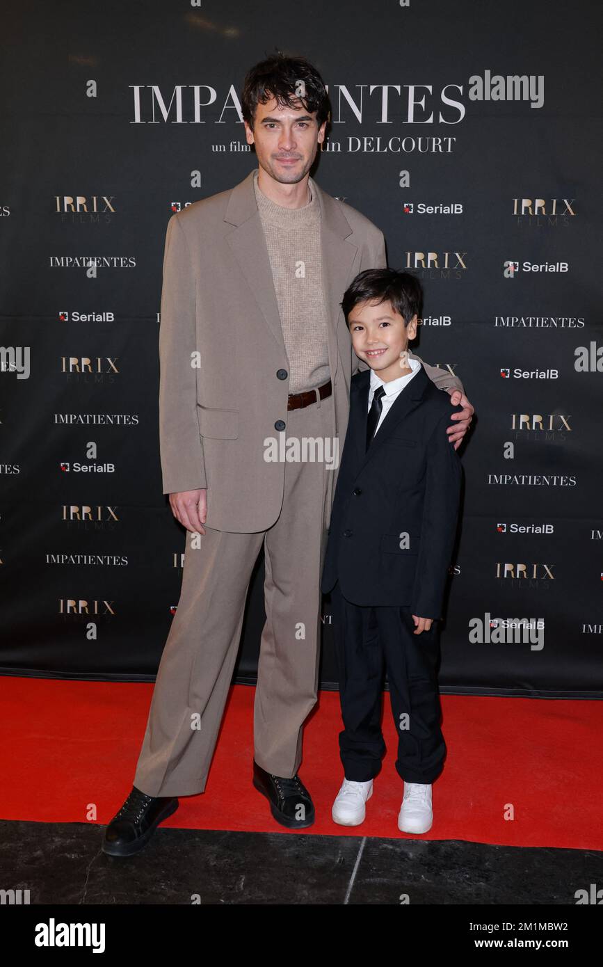 Paris, France on December 12, 2022. Actor Brice London and his son ...