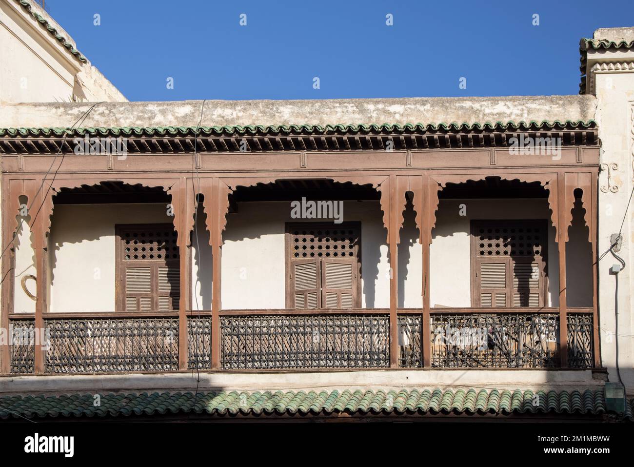 balconies on jewish buildings in the jewish quarter of fes morocco ...