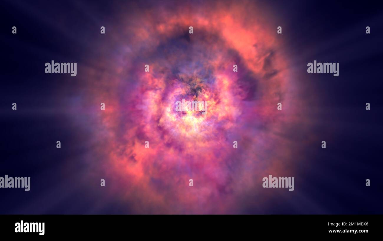 fire flame ball explosion in space, abstract illustration Stock Photo ...