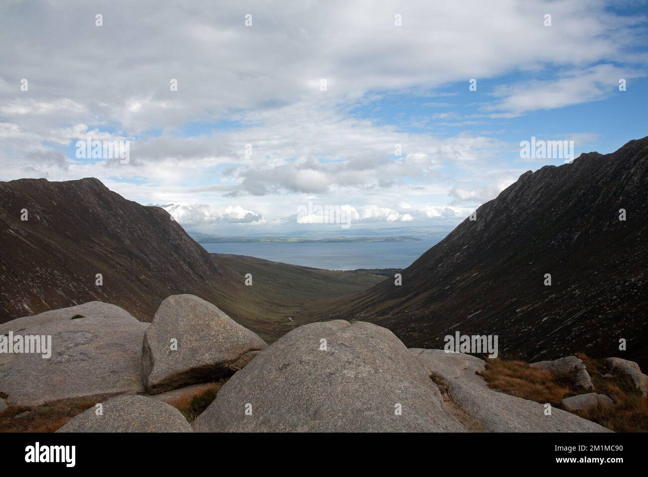 A view down Glen Sannox from the Saddle The Isle of Arran North ...