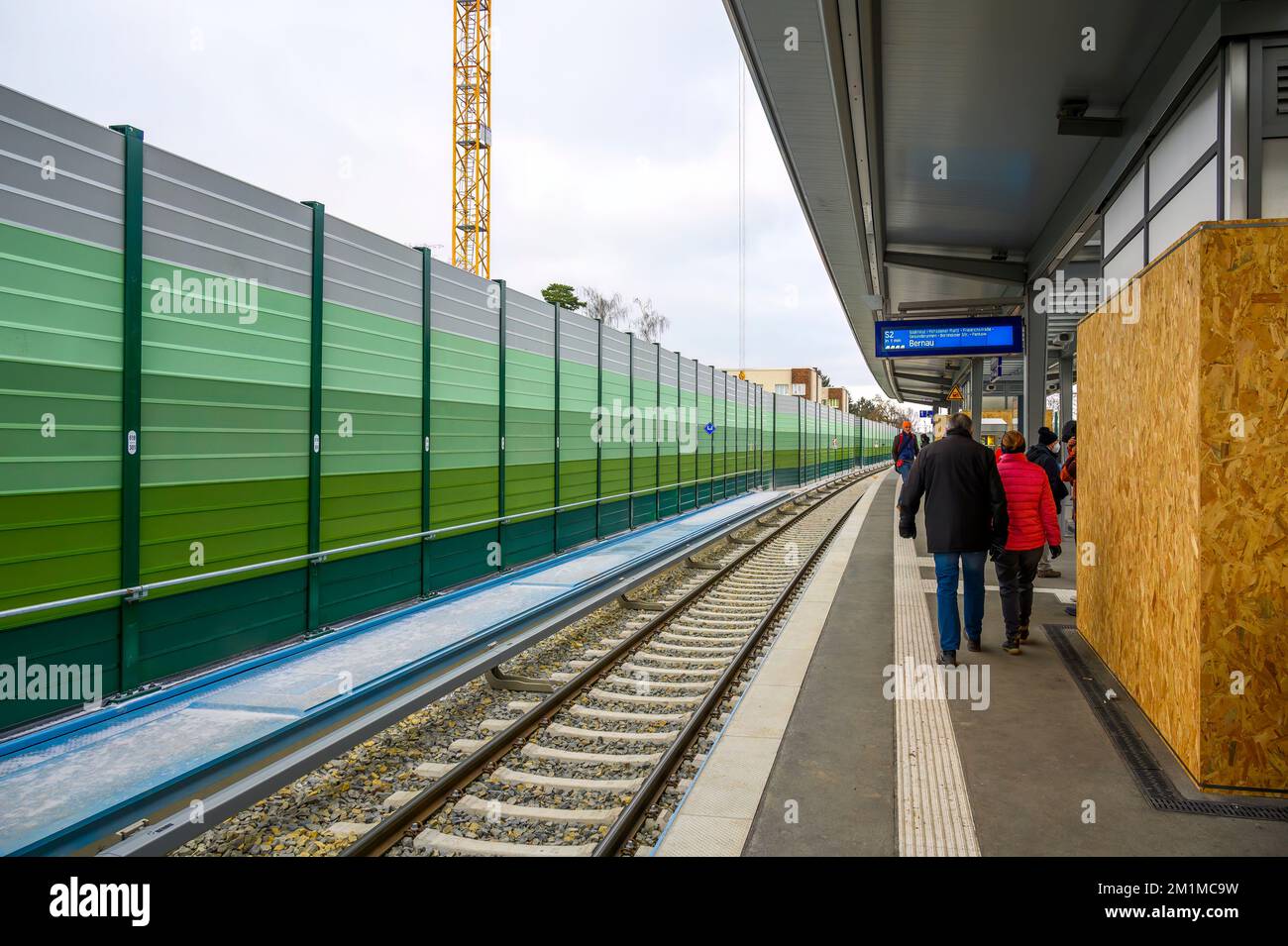 Berlin, Germany - December 12, 2022: Platform on the new Dresden Bahn ...
