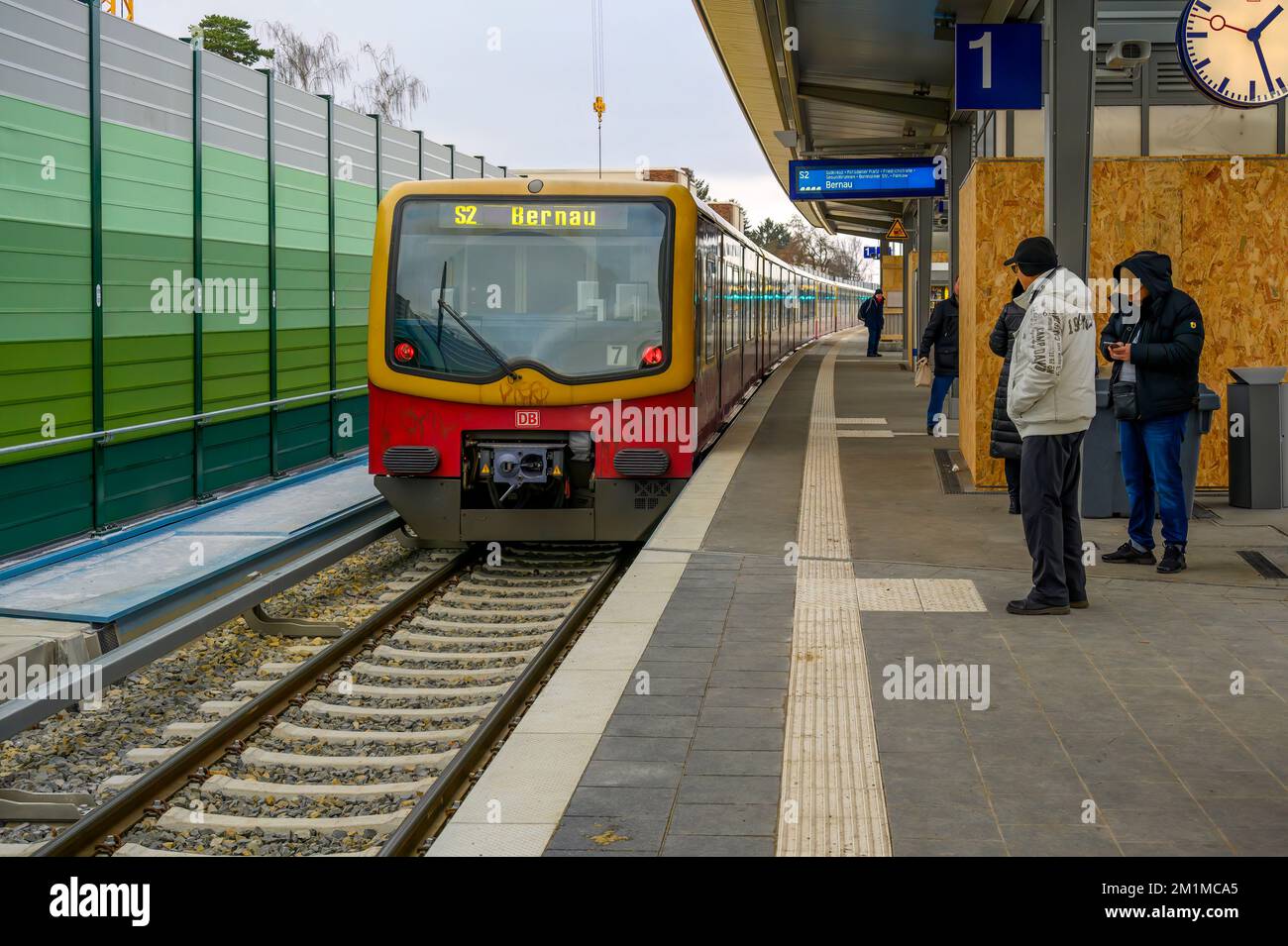 Berlin, Germany - December 12, 2022: Platform on the new Dresden Bahn ...