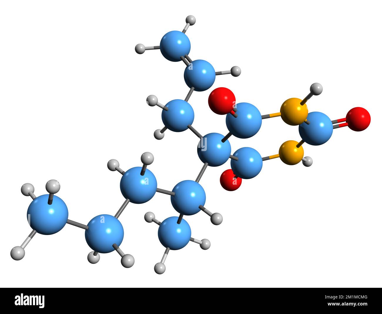 3D image of Secobarbital skeletal formula - molecular chemical ...