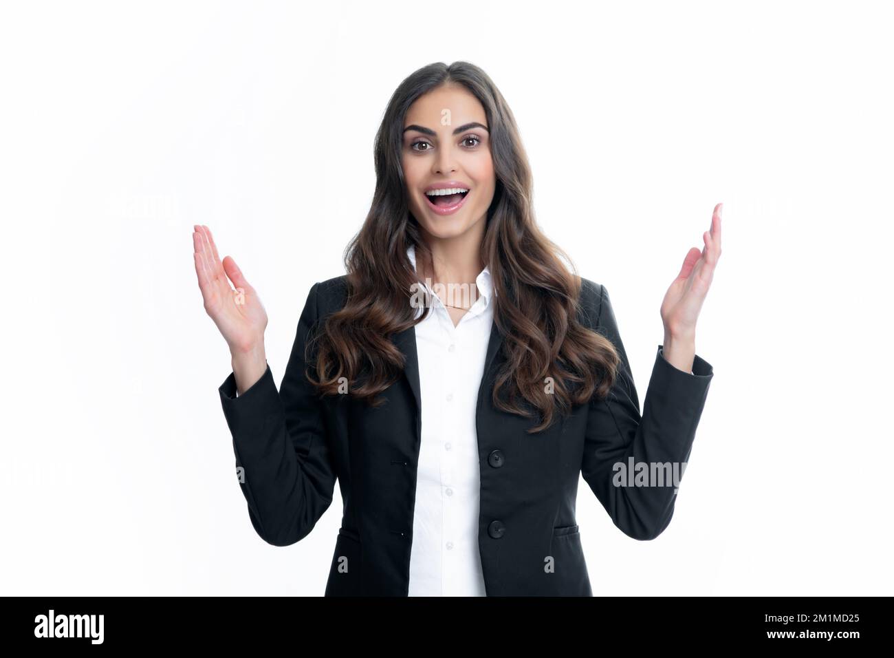 Woman point at copy space, showing copyspace pointing. Promo, girl ...