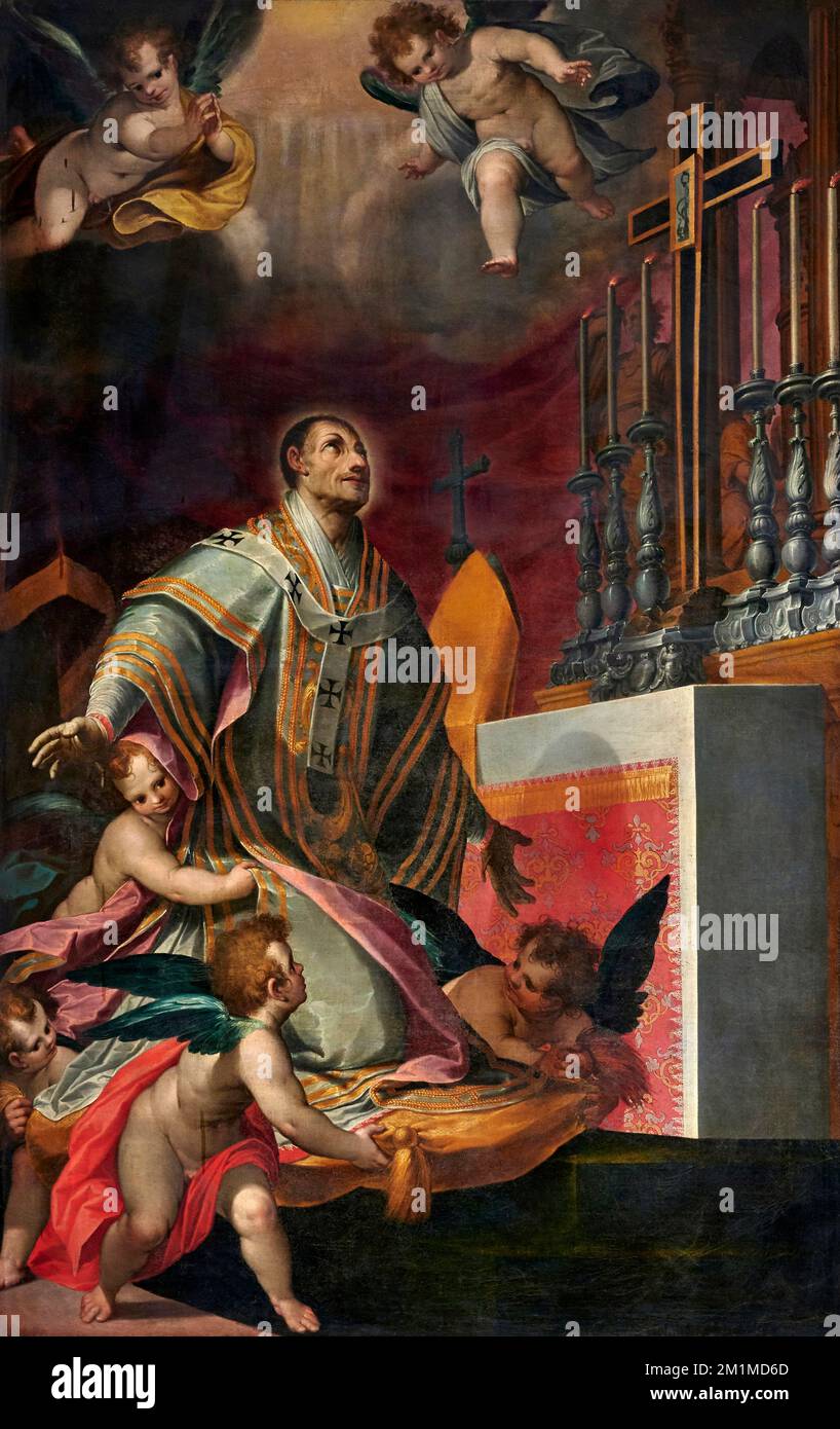 San Carlo Borromeo in preghiera - olio su tela - Camillo Procaccini ...
