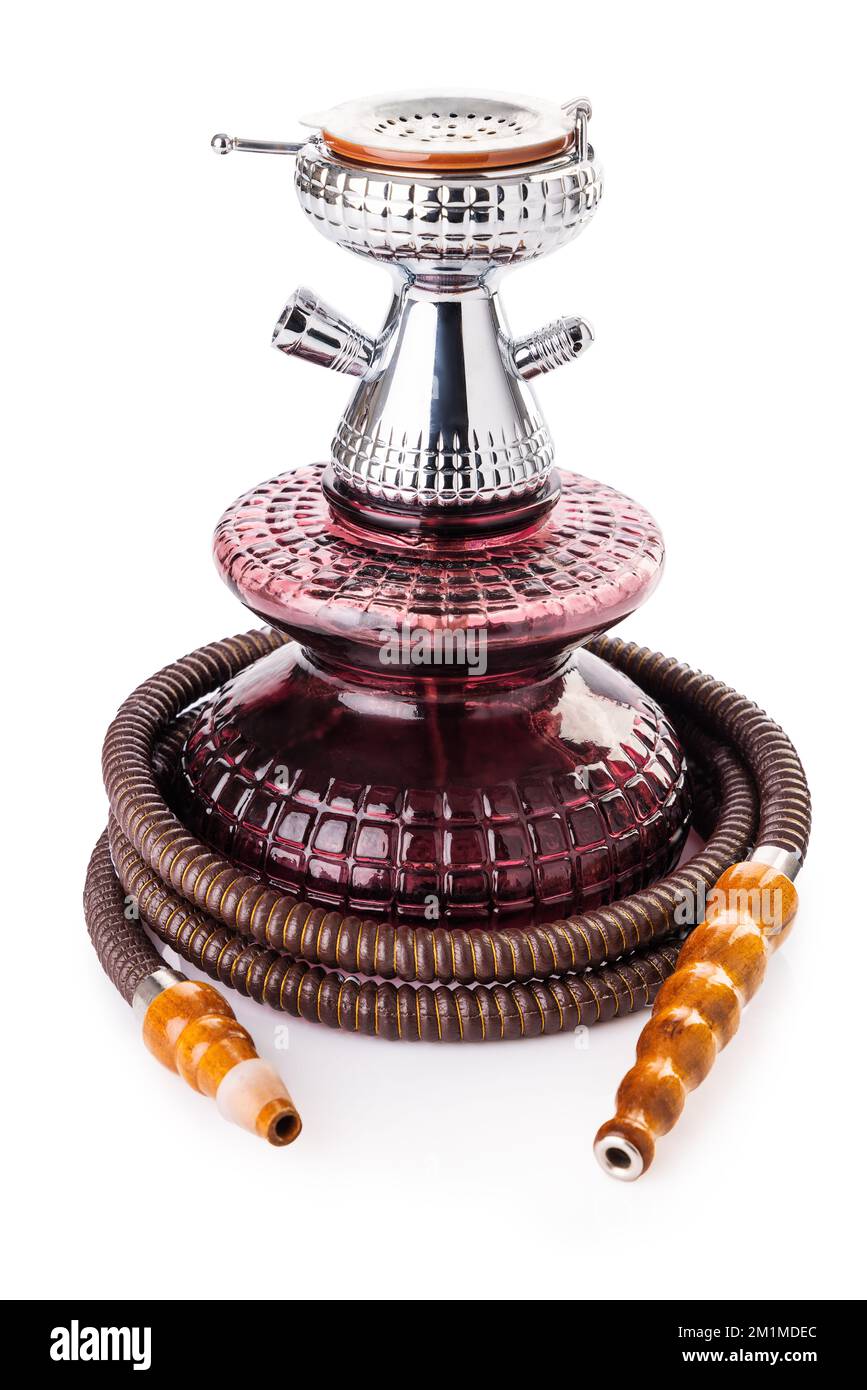 Modern hookah shisha isolated on white background Stock Photo - Alamy