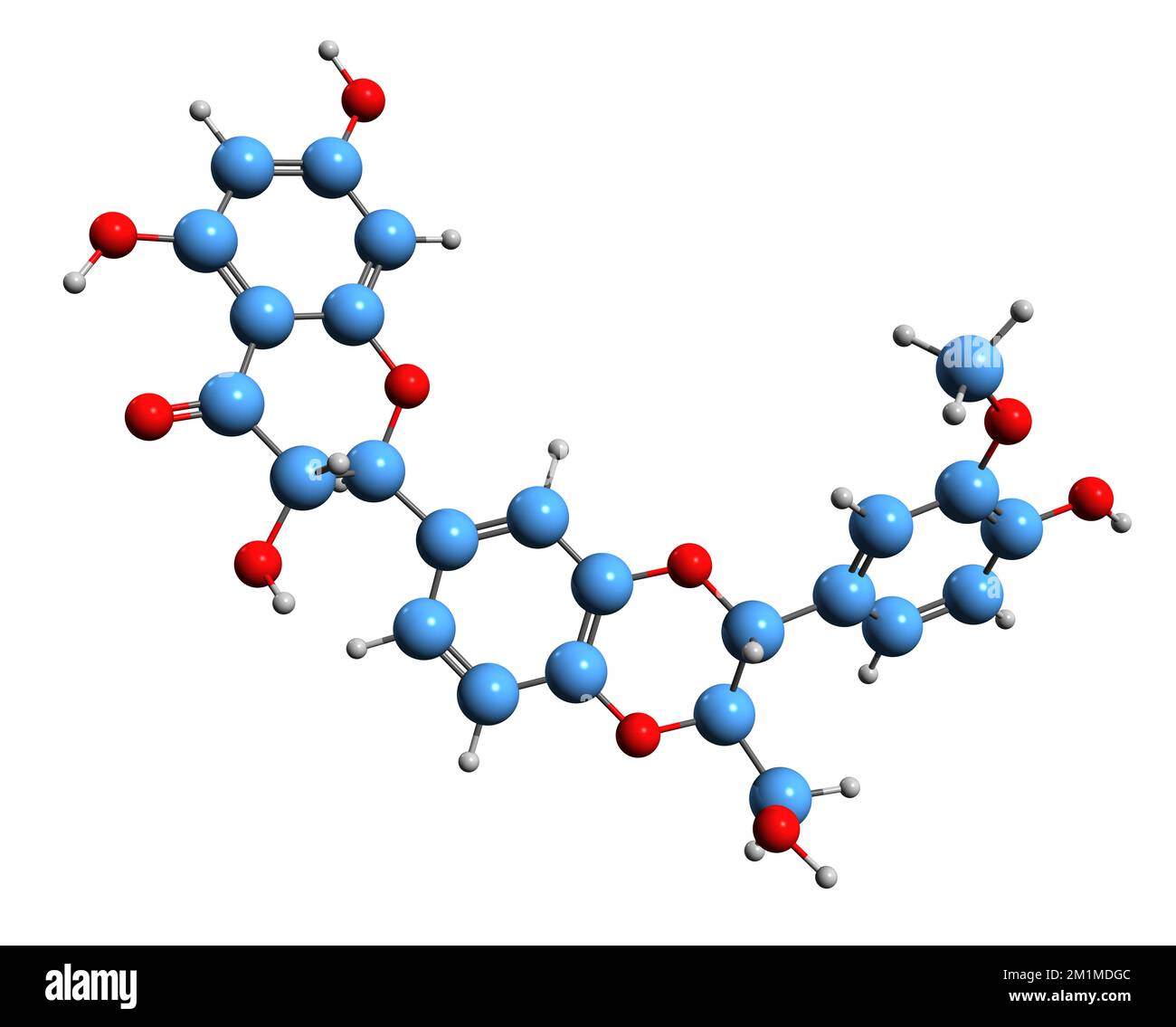 3D image of Silibinin skeletal formula - molecular chemical structure ...