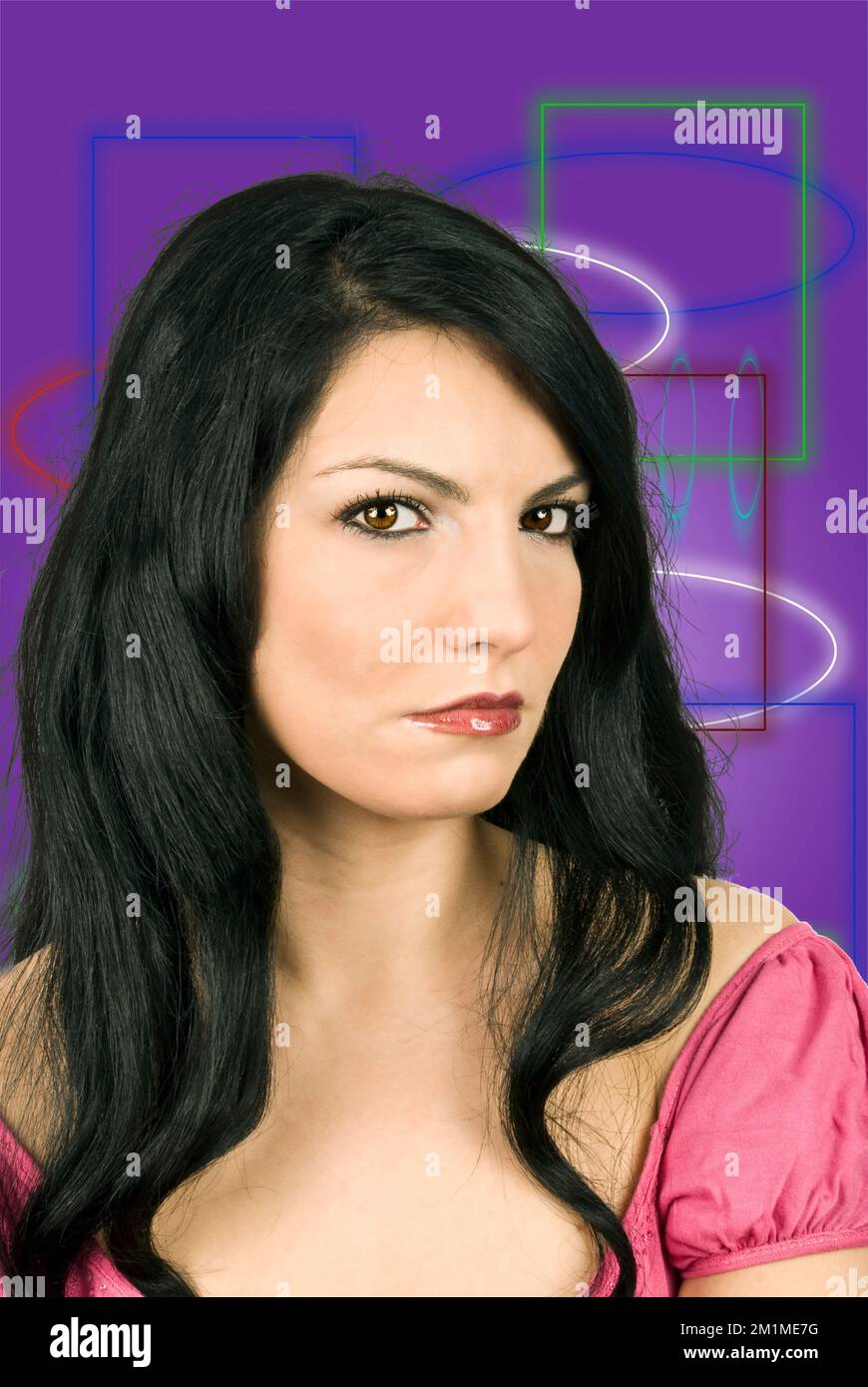 Sad woman portrait expressing sadness isolated on white background ...