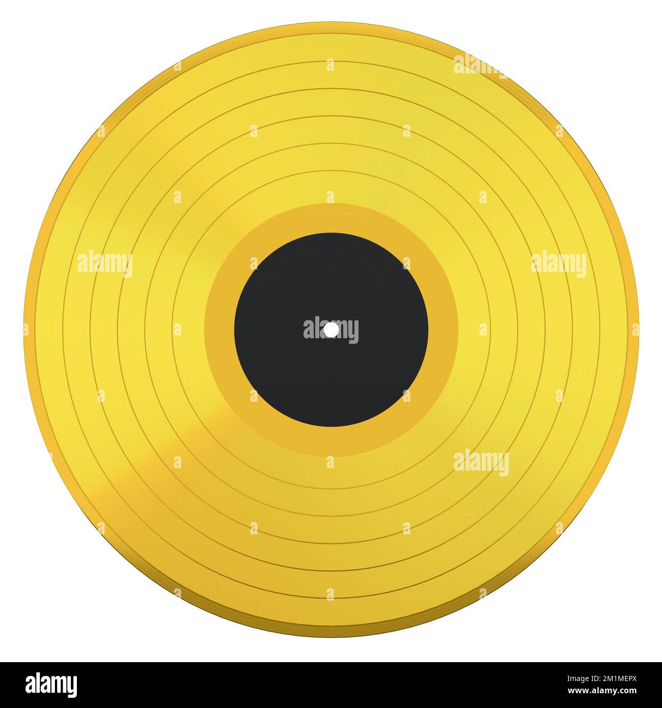 Black vinyl LP record with label isolated on white background. 3d ...