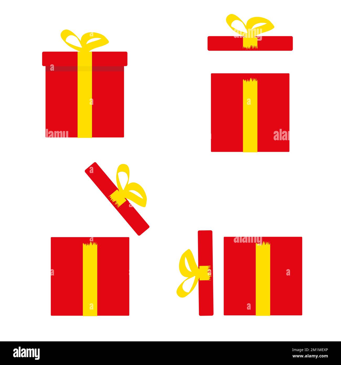Set of gift boxes. Flat style. Isolated on a white background. Vector ...
