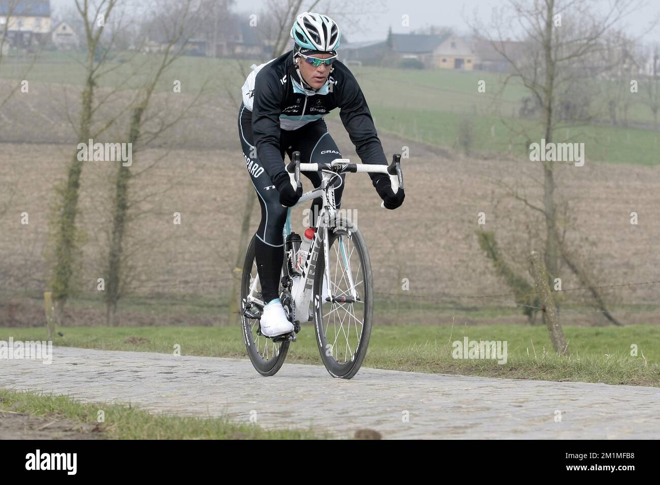 Belgian Wouter Weylandt of team Leopard - Trek during a training ...