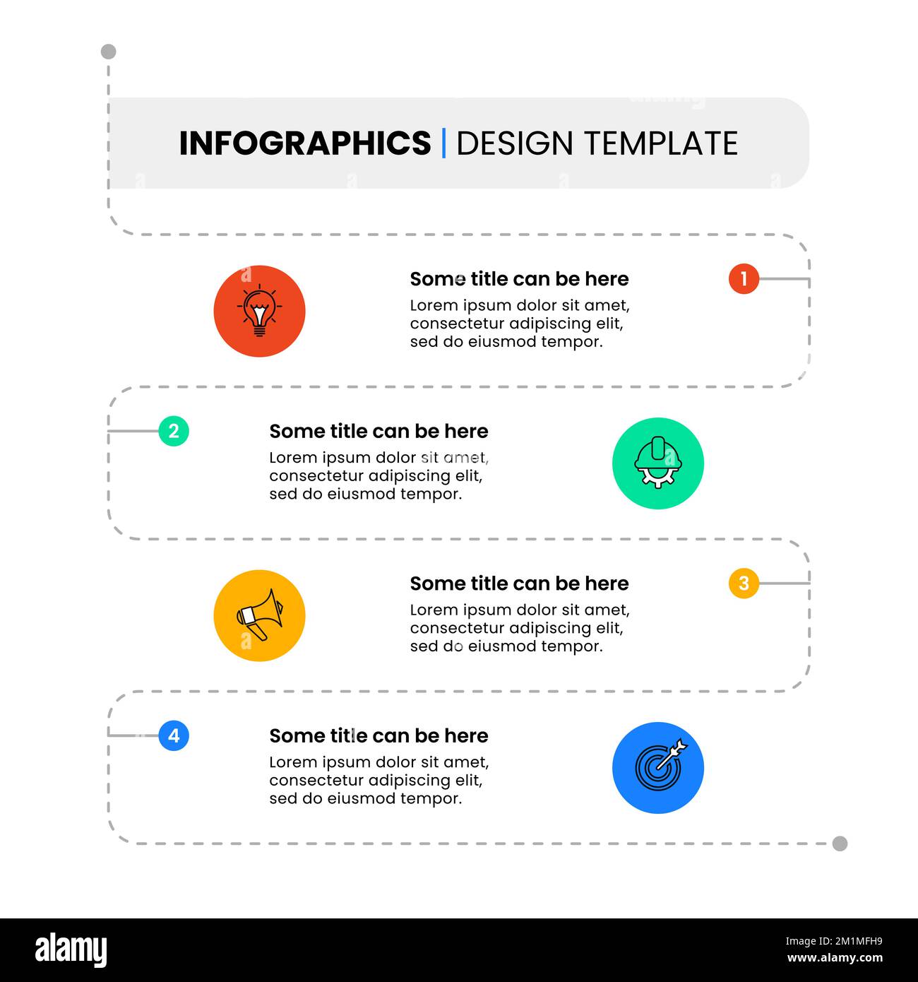Infographic template with icons and 4 options or steps. Timeline. Can be used for workflow ...