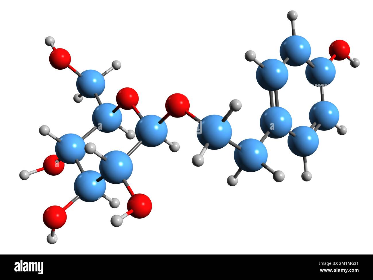 3D image of Salidroside skeletal formula - molecular chemical structure ...