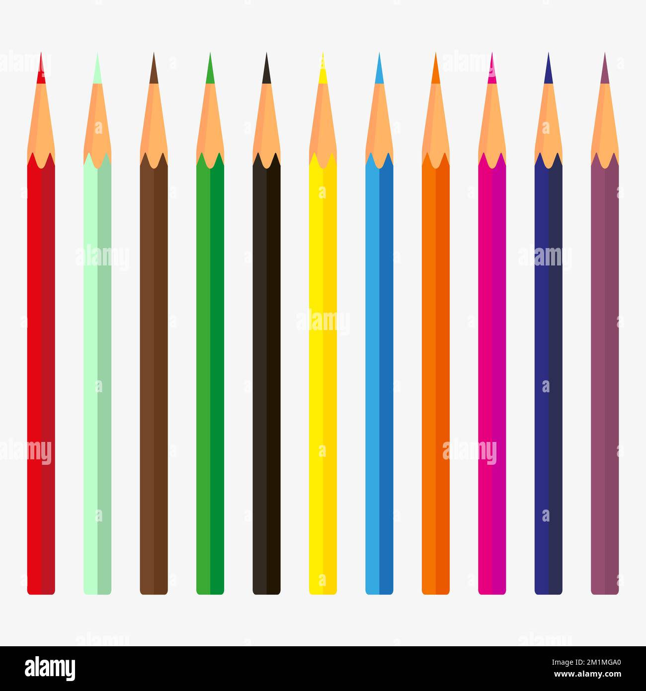 Set of colorful pencil. Colored pencils isolated on white background ...