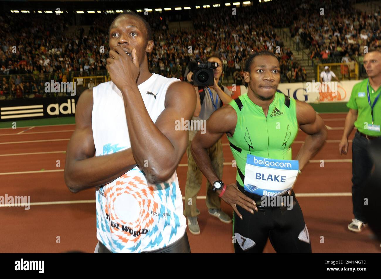 20110916 - BRUSSELS, BELGIUM: Jamaica's Usain Bolt and Jamaica's Yohan ...