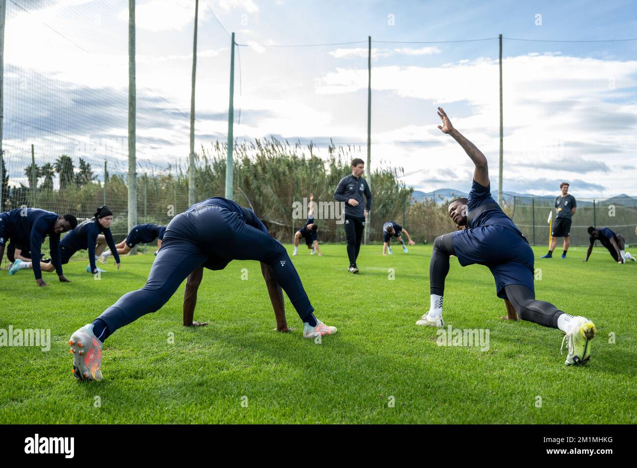 Gent's players pictured during a training session at the winter ...
