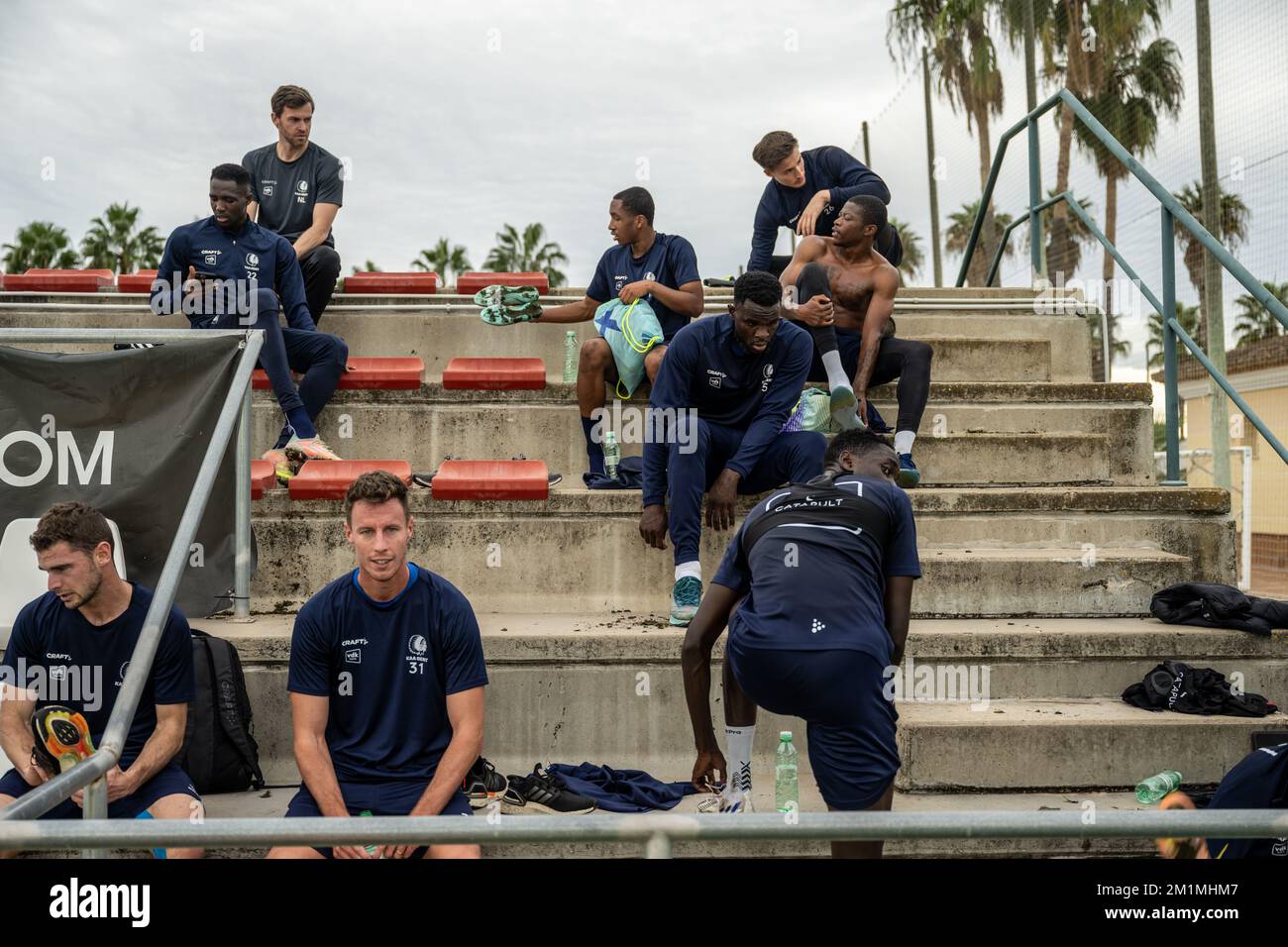 Gent's players pictured after a training session at the winter training ...