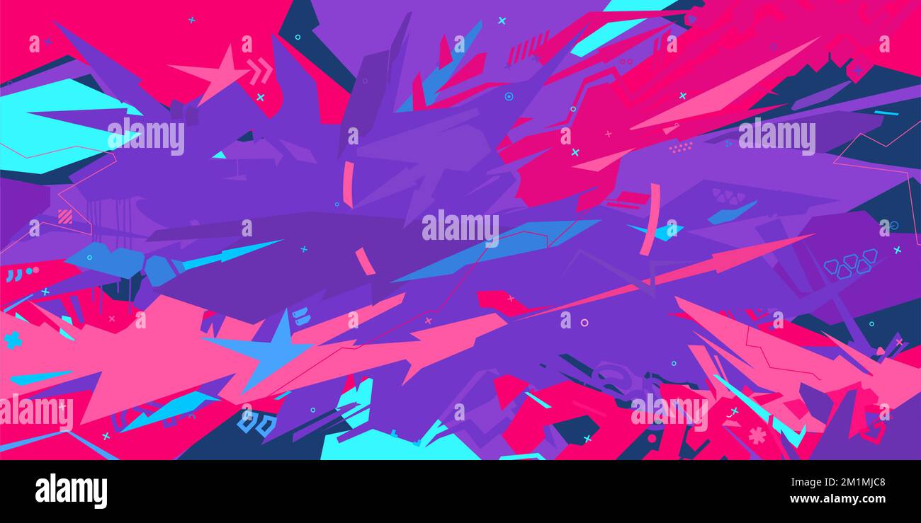 Trendy Metaverse Cyber Colorful Abstract Urban Street Art Graffiti ...