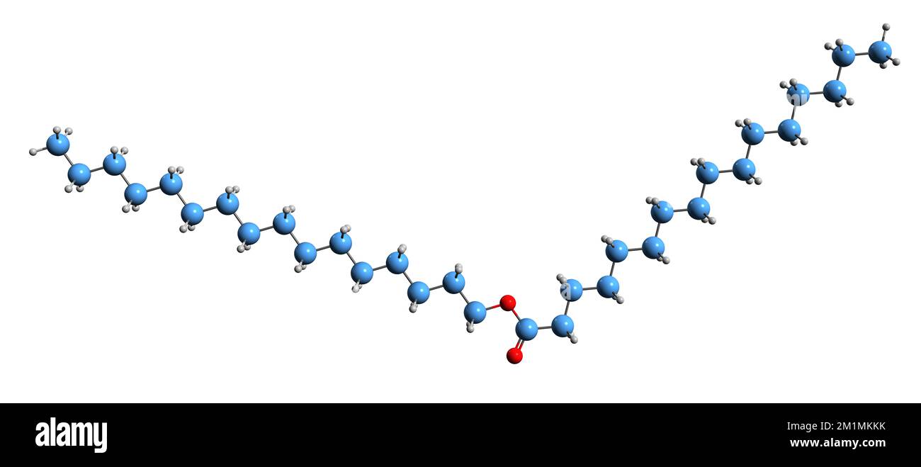 3d Image Of Cetyl Palmitate Skeletal Formula Molecular Chemical Structure Of Wax Ester
