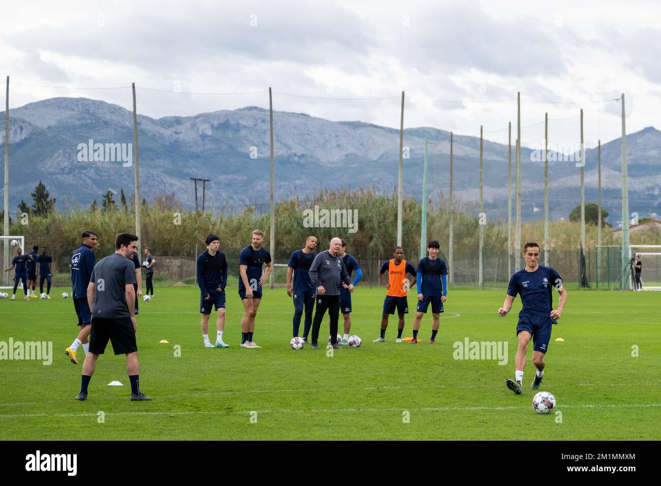 Gent's players pictured during a training session at the winter ...
