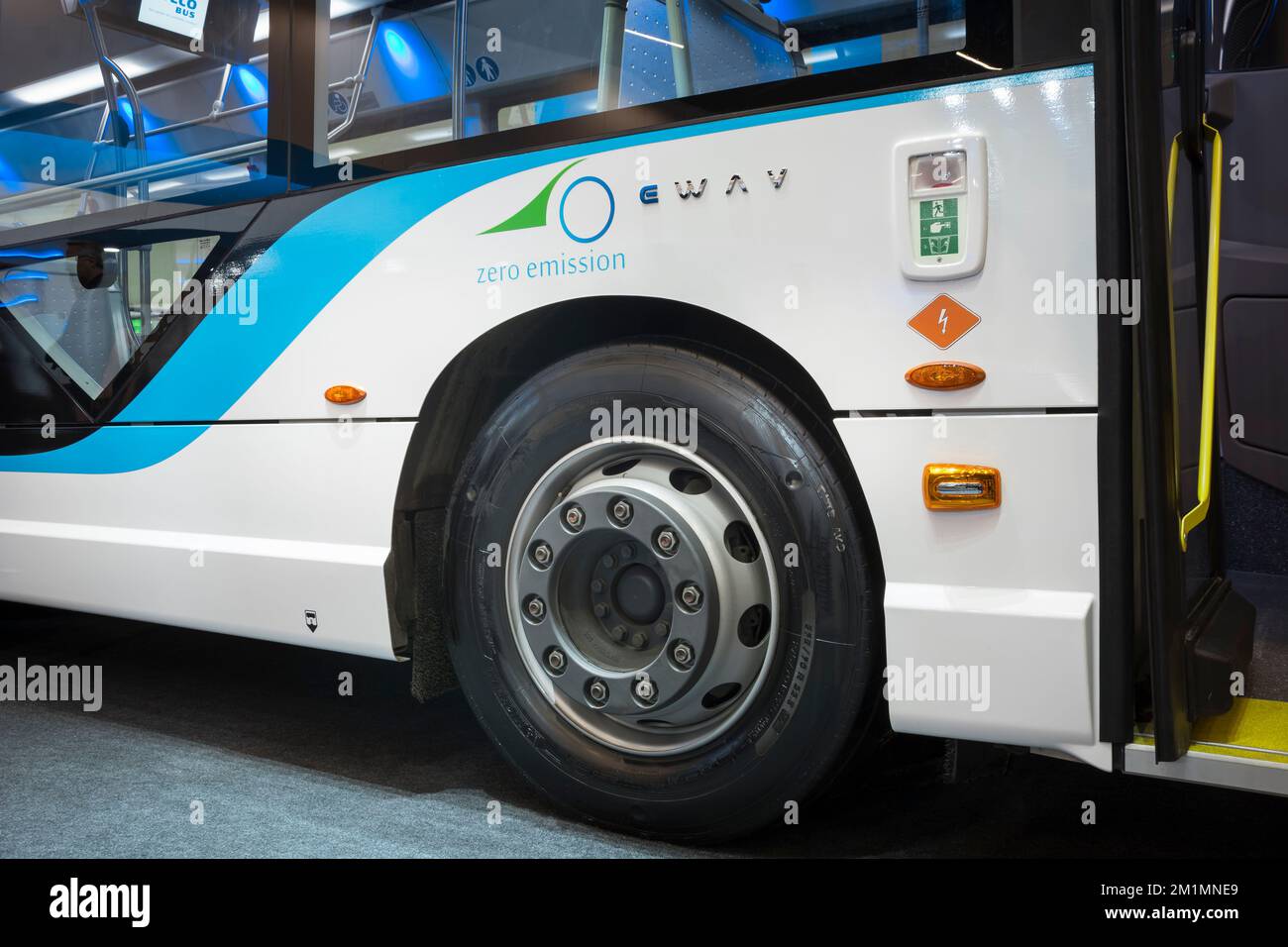 Electric bus vehicle Iveco e-Way on display at the LAT.BUS 2022 show ...