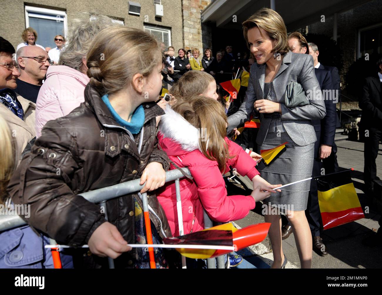 20120322 - MALMEDY, BELGIUM: Princess Mathilde of Belgium (L) pictured ...