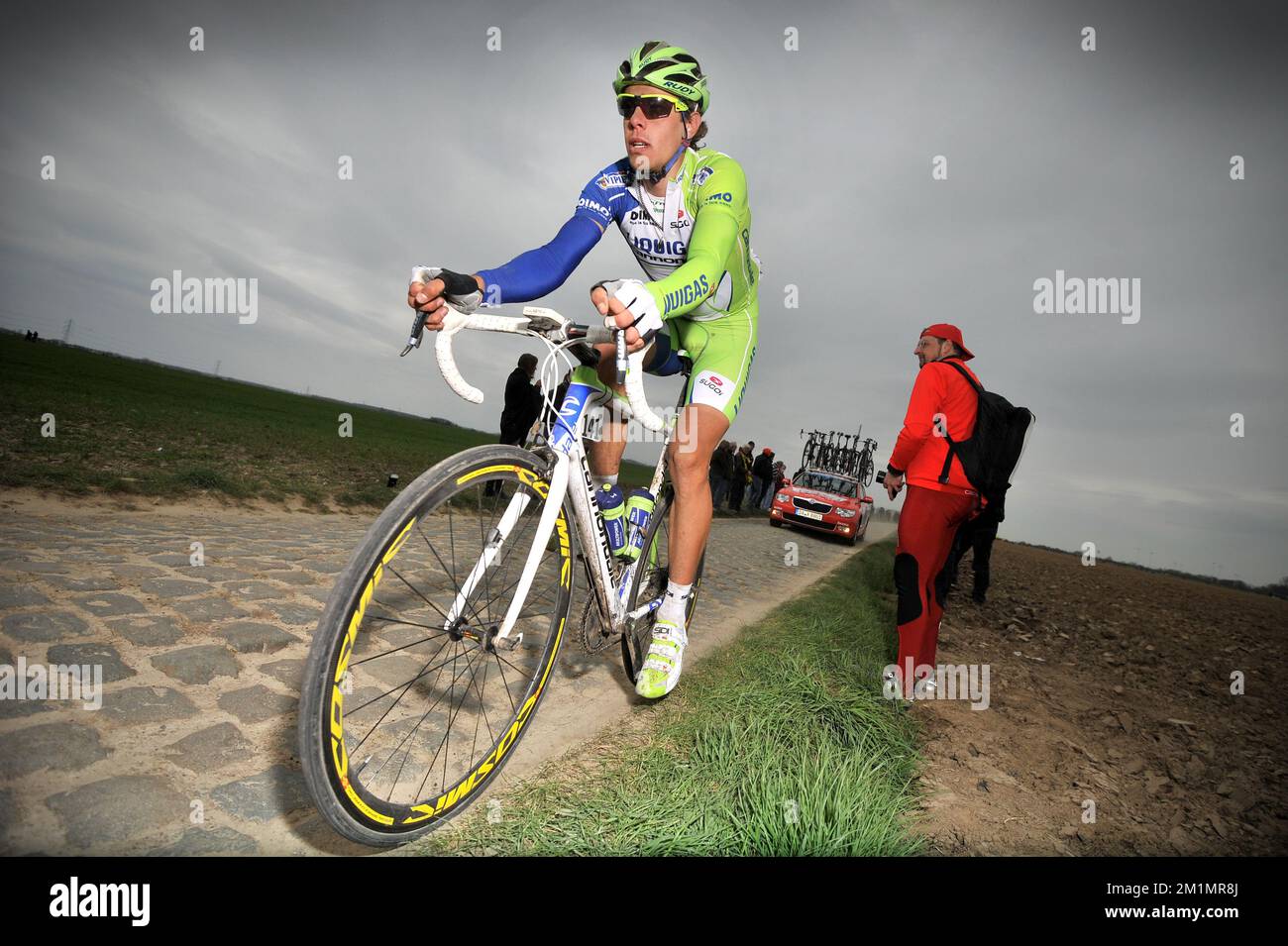 20120408 - ROUBAIX, FRANCE: Italian Daniel oss of team Liquigas ...