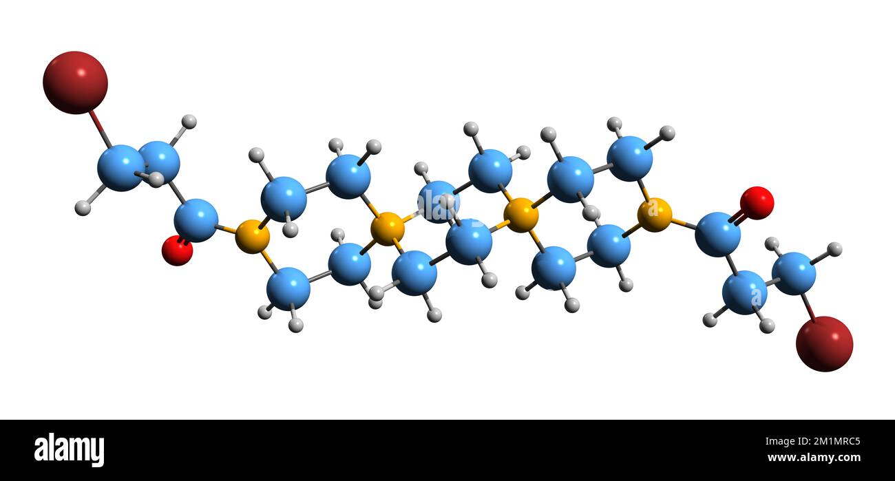 3D image of spirobromin skeletal formula - molecular chemical structure ...